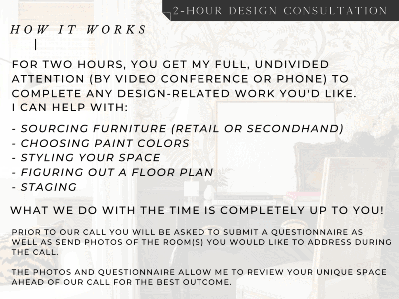 2-HOUR DESIGN CONSULTATION - A Glass of Bovino