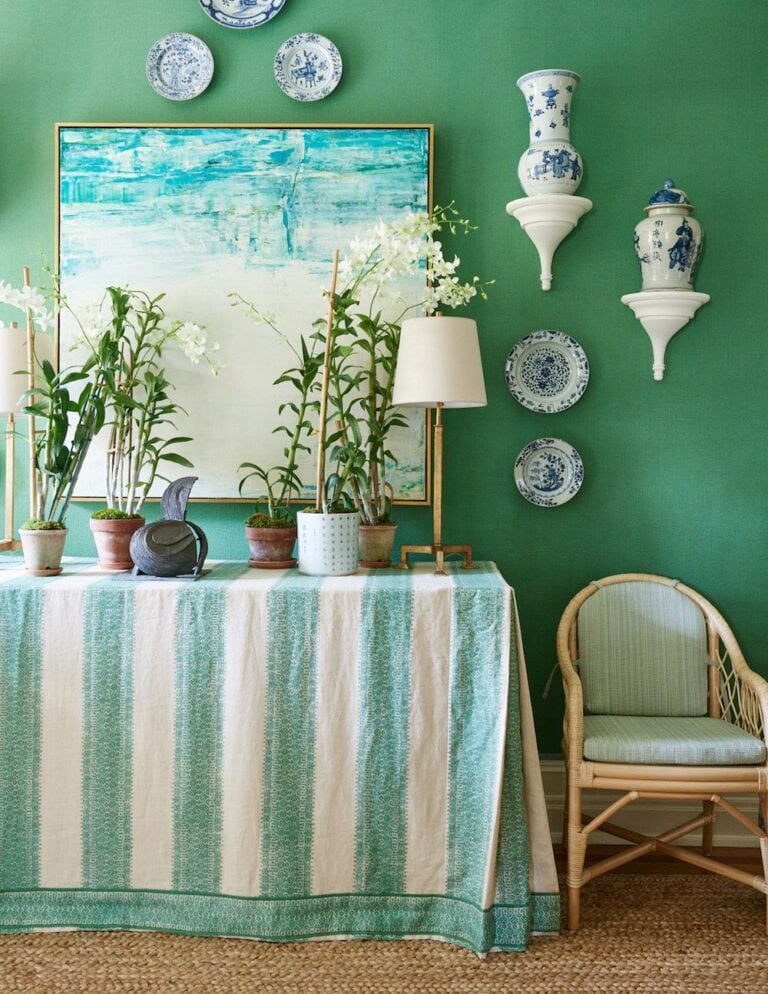 making plain walls more interesting without molding or wallpaper